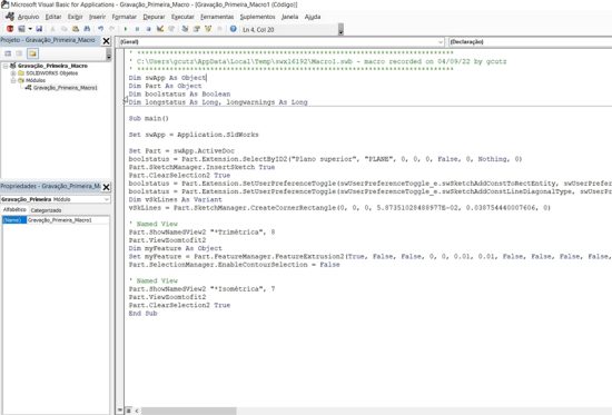 Como criar macros no Solidworks? | Render Blog