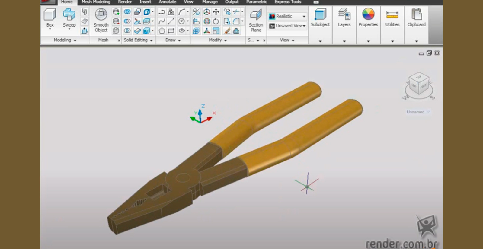 autocad-criando-um-alicate-universal | Render Blog